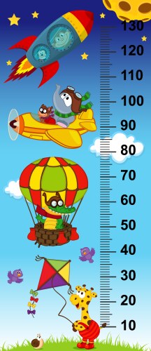 Zoo animal height measure Royalty Free Vector Image Zoo animal height measure Royalty Free Vector Image