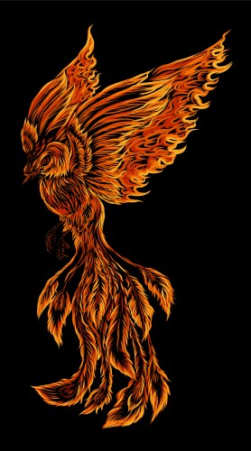 Neon Phoenix Abstract Art Royalty Free Vector Image