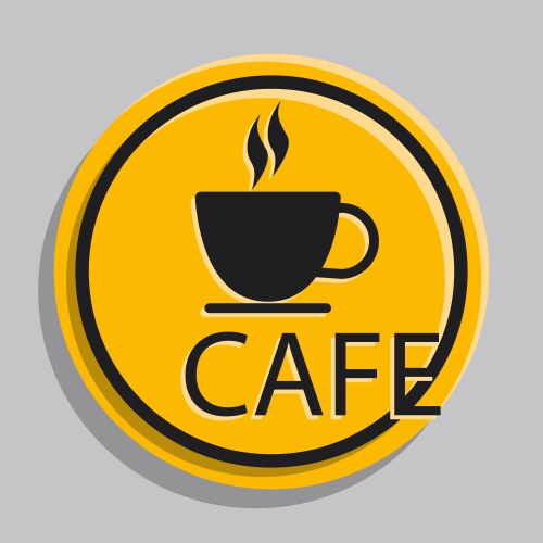Flat design cafe signage template Royalty Free Vector Image