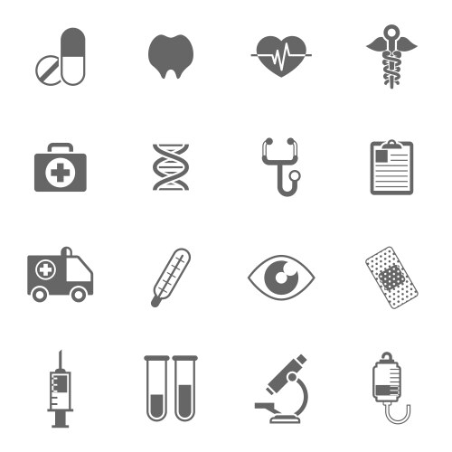 Medical and health icons set Royalty Free Vector Image