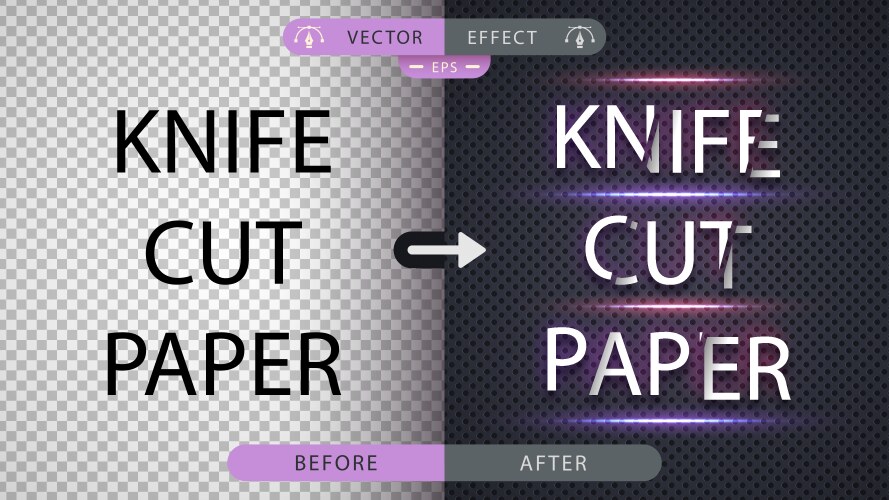 Cut papers - editable text effect font style Vector Image