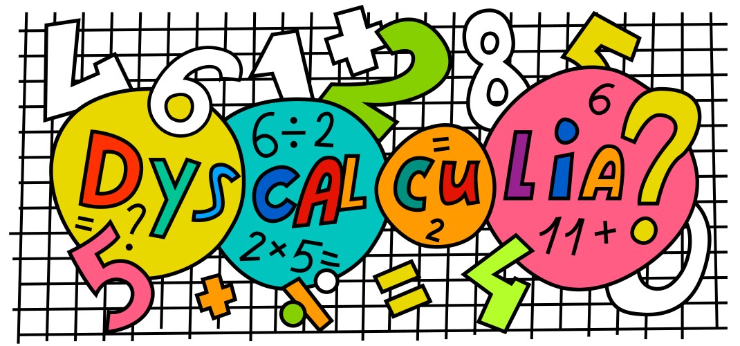 Dyscalculia concept math disability banner Vector Image