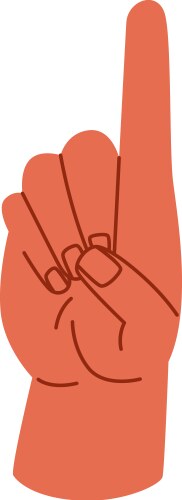 Hand sign alphabet d letter Royalty Free Vector Image