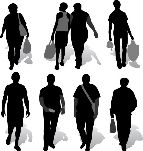 People Walking Silhouette Vector Images (over 19,000)