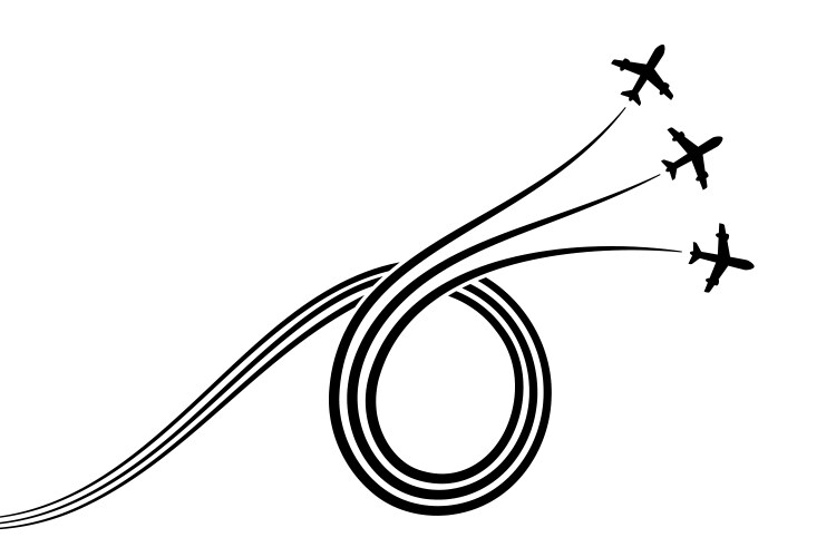 Planes draw a loop around the cloud Royalty Free Vector