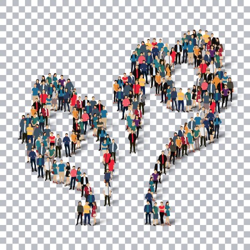 Abstract business symbol people transparency Vector Image