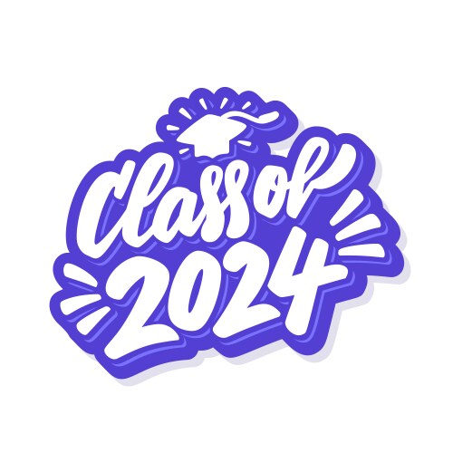 Class of 2024 banners handwritten Royalty Free Vector Image
