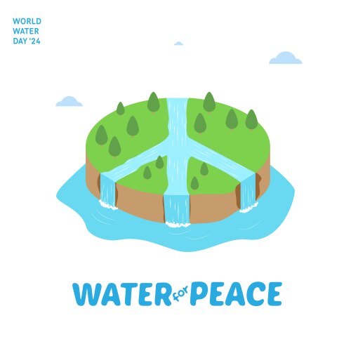 Design for world water day with peace Royalty Free Vector