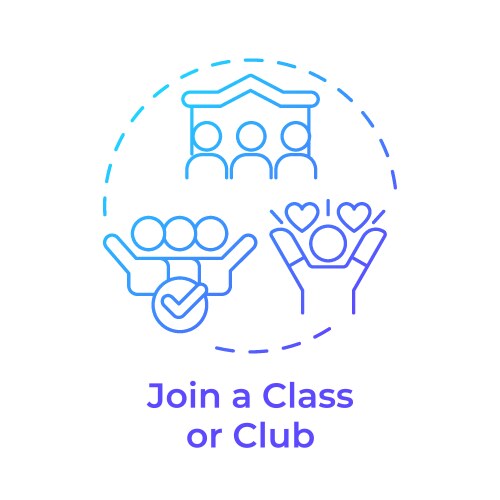 Empathy blue gradient concept icon Royalty Free Vector Image