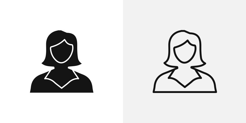 Premium user icon set in black and blue colors Vector Image