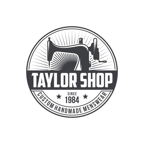 Creative tailor shop logo icon Royalty Free Vector Image