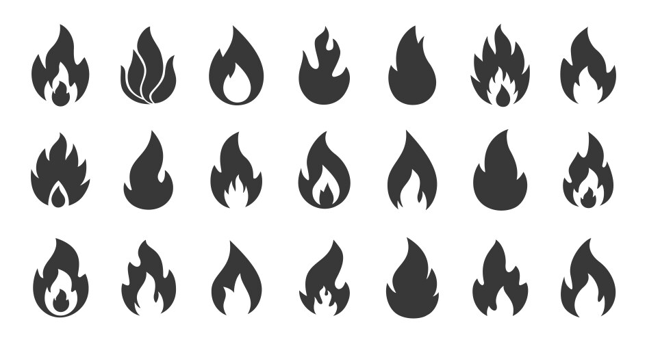 Flame Fire Minimal Vector Images (over 3,100)