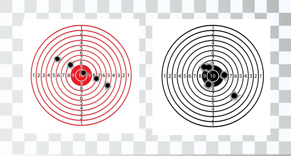 Target with numbers for shooting Royalty Free Vector Image