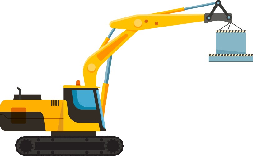 Cute Yellow Excavator Royalty Free Vector Image