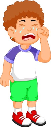 Cartoon little boy crying with elbow bleed Vector Image