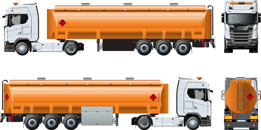 Realistic tanker truck template isolated Vector Image