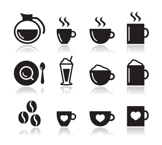 Coffee icons Royalty Free Vector Image - VectorStock