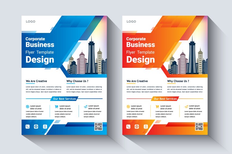 Business corporate flyer template clean design Vector Image