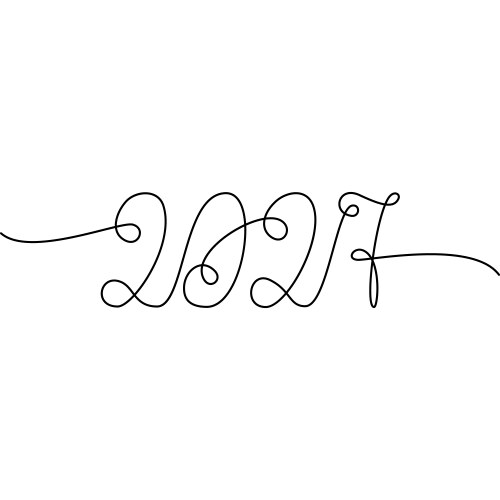 2025 hand drawn continuous line lettering Vector Image