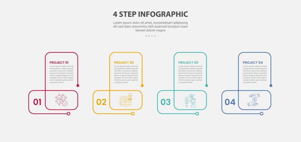 4 points template infographic outline style Vector Image