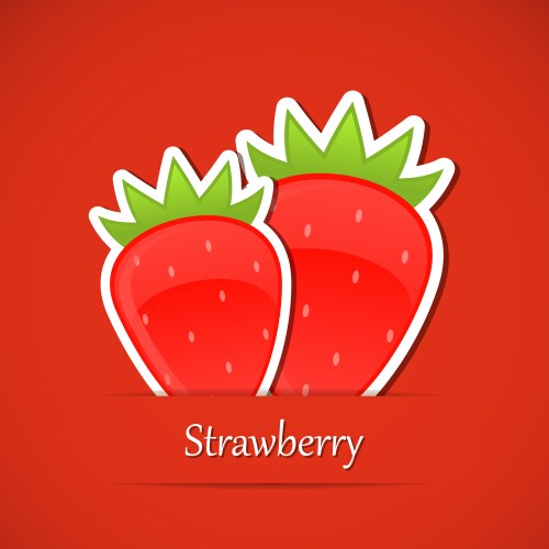 Sticker design with strawberry isolated Royalty Free Vector