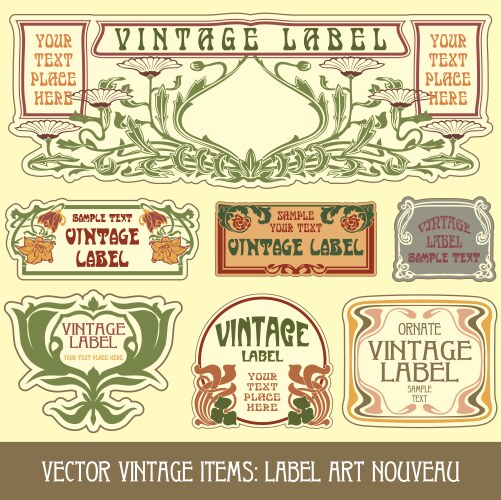 Set of label design elements Royalty Free Vector Image
