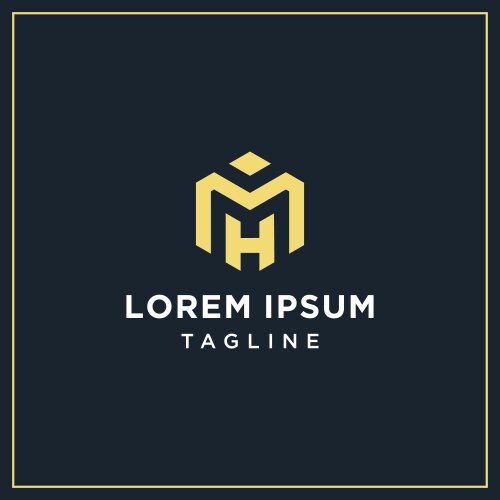 Initial letter sh logo template design Royalty Free Vector