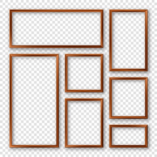 Realistic photo frame set square a3 a4 Royalty Free Vector