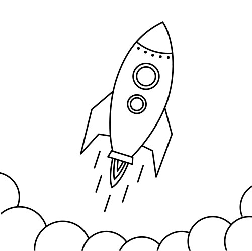 Rocket Ship Outline Vector Images (over 9,700)
