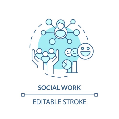 Social work blue gradient concept icon Royalty Free Vector