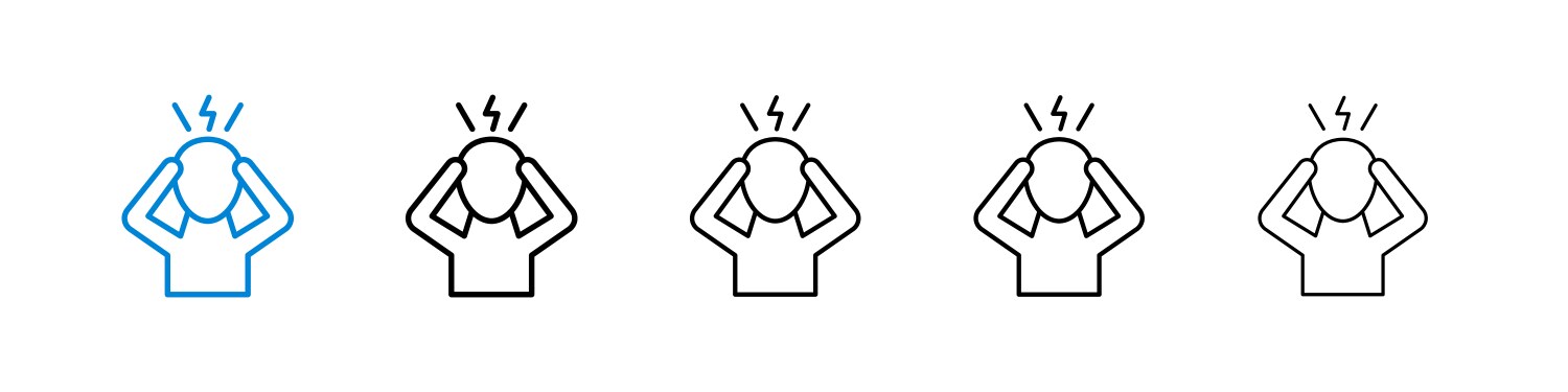 Anxiety icon set on white background Royalty Free Vector