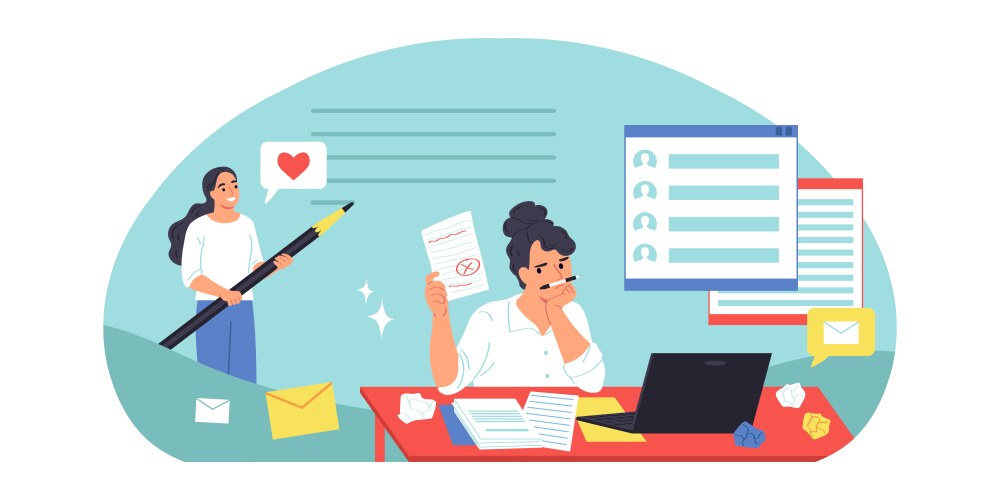 Copywriting isolated cartoon Royalty Free Vector Image