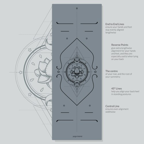 Alignment yoga mat design template Royalty Free Vector Image