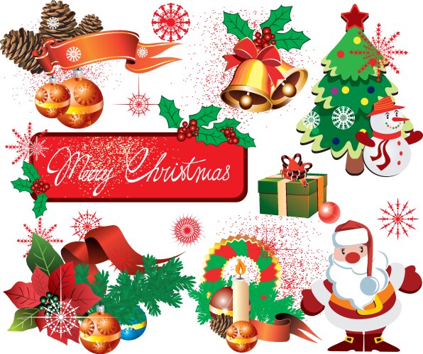 Christmas elements Royalty Free Vector Image - VectorStock