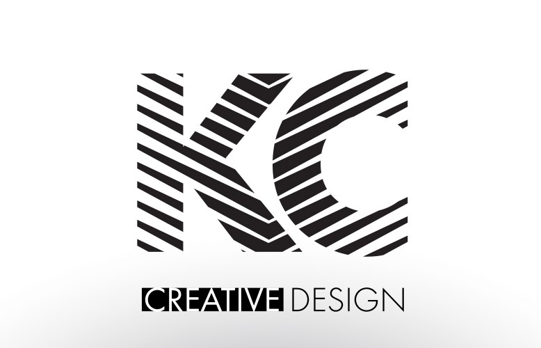 Kc k c letter modern logo design with yellow Vector Image