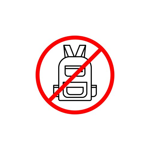 No backpacks allowed sign icon set prohibition Vector Image