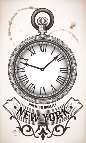 Steampunk clock with mechanical dragonfly Vector Image