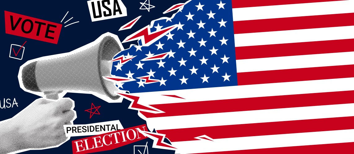 Collage for 2024 us presidential election Vector Image