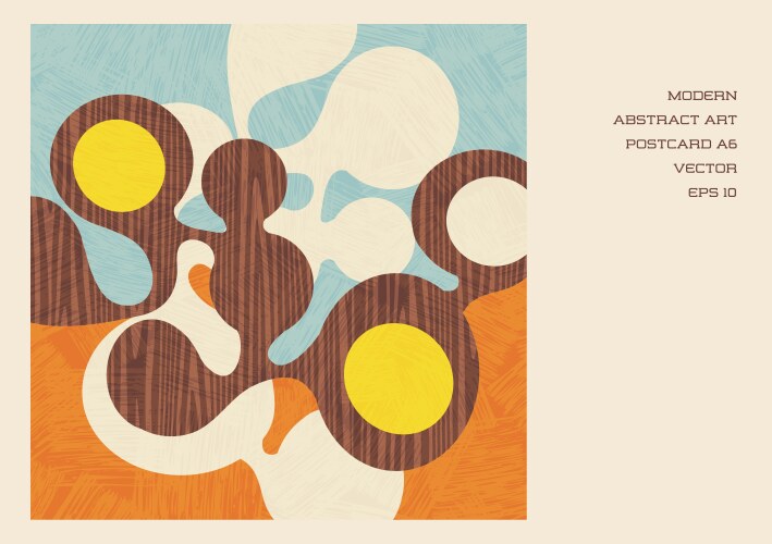 Bold mid century abstract drawing Royalty Free Vector Image