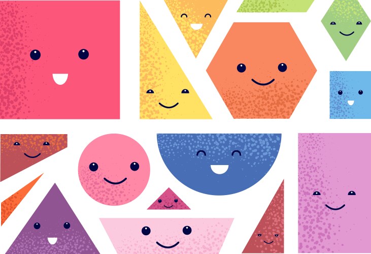 Simple geometric 2d shapes school geometry Vector Image