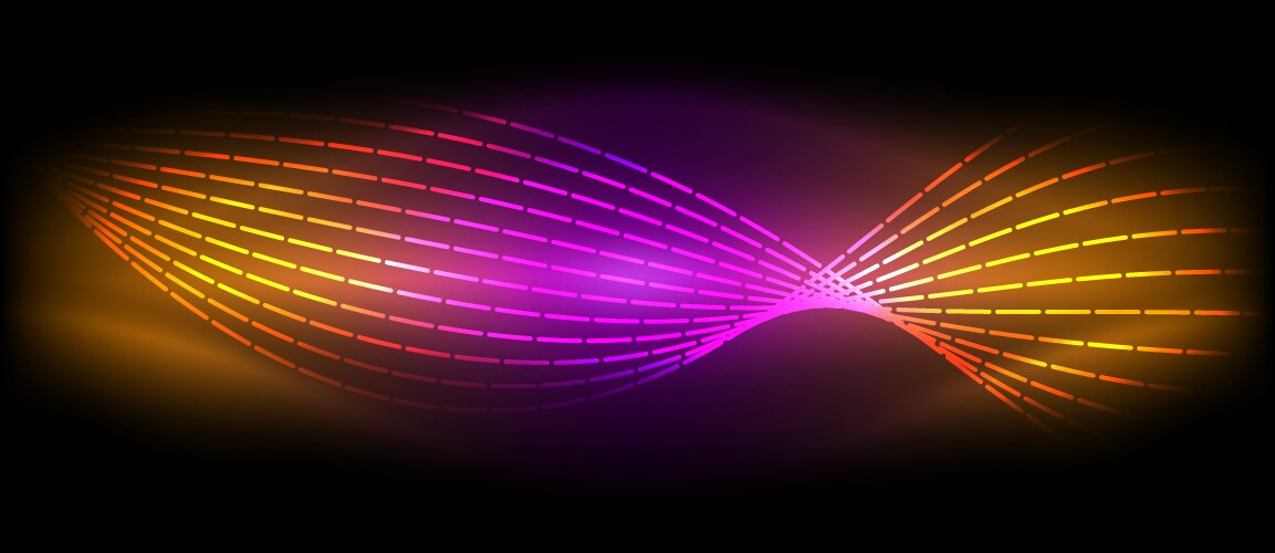 Neon wave lines with blend effect Royalty Free Vector Image