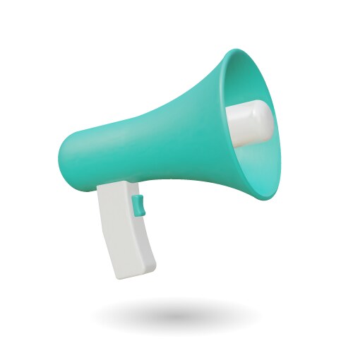 Realistic 3d megaphone with sample design Vector Image