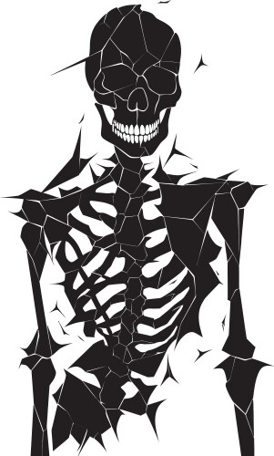 Split spine skeleton symbol fragmented fusion Vector Image