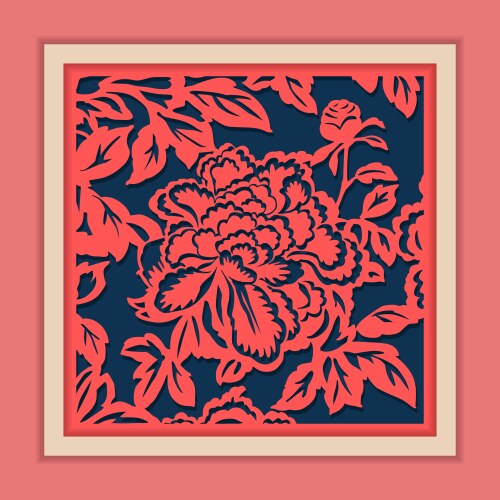 Chinese classic blue traditional paper Royalty Free Vector