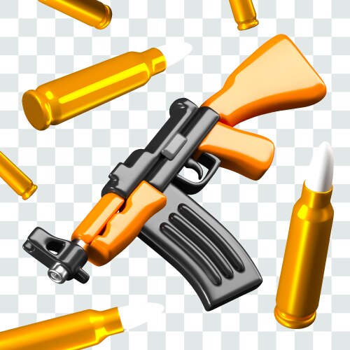 Double barreled rifle machine gun bullets Vector Image