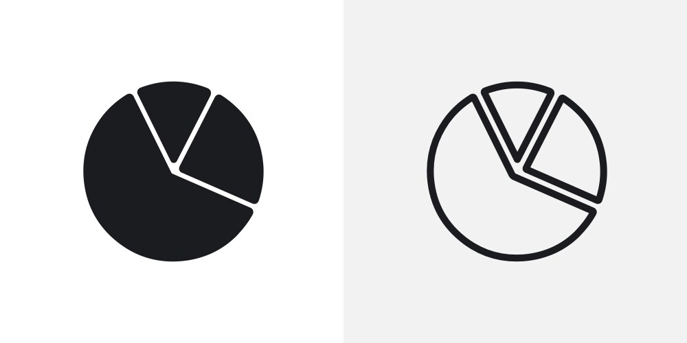 Pie chart icon set Royalty Free Vector Image - VectorStock