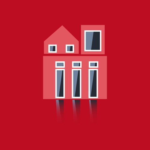 Cool detailed house icon isolated on white Vector Image