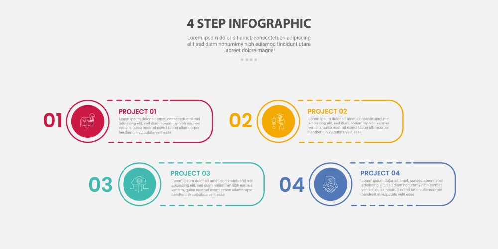 4 points template infographic outline style Vector Image