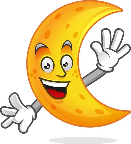 Cartoon moon Royalty Free Vector Image - VectorStock