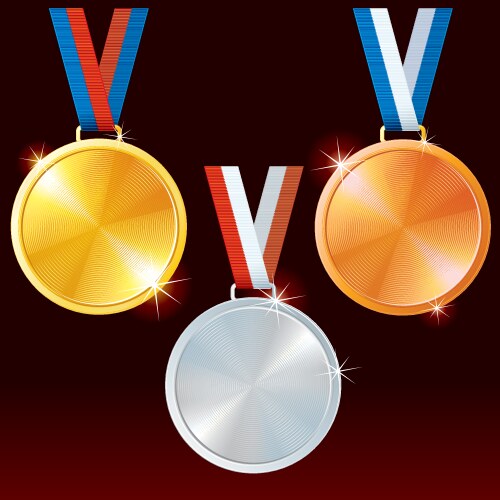 Bronze roze gold gradients set in hexagons big Vector Image